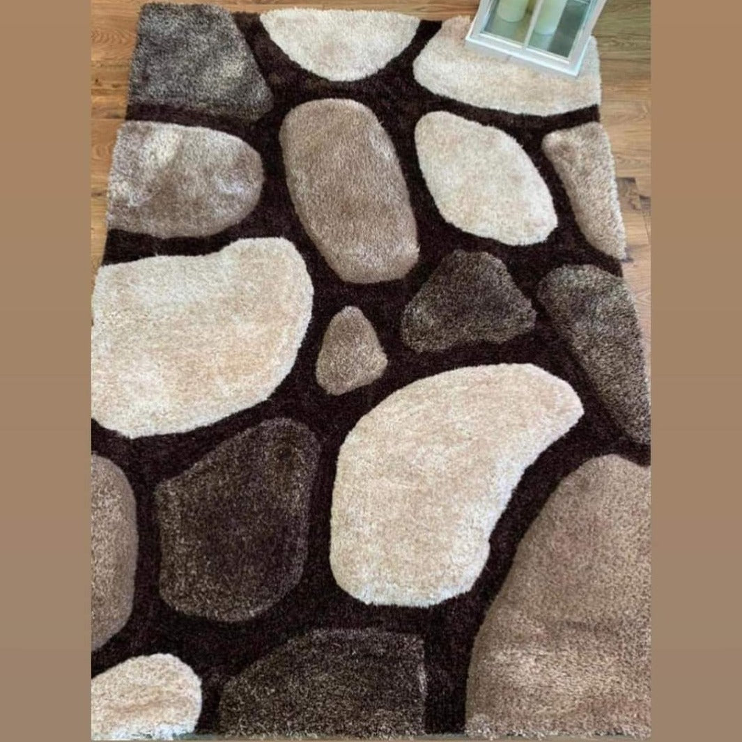 Pebbles Chocolate Brown Shaggy Rug – www.therugwholesaler.com
